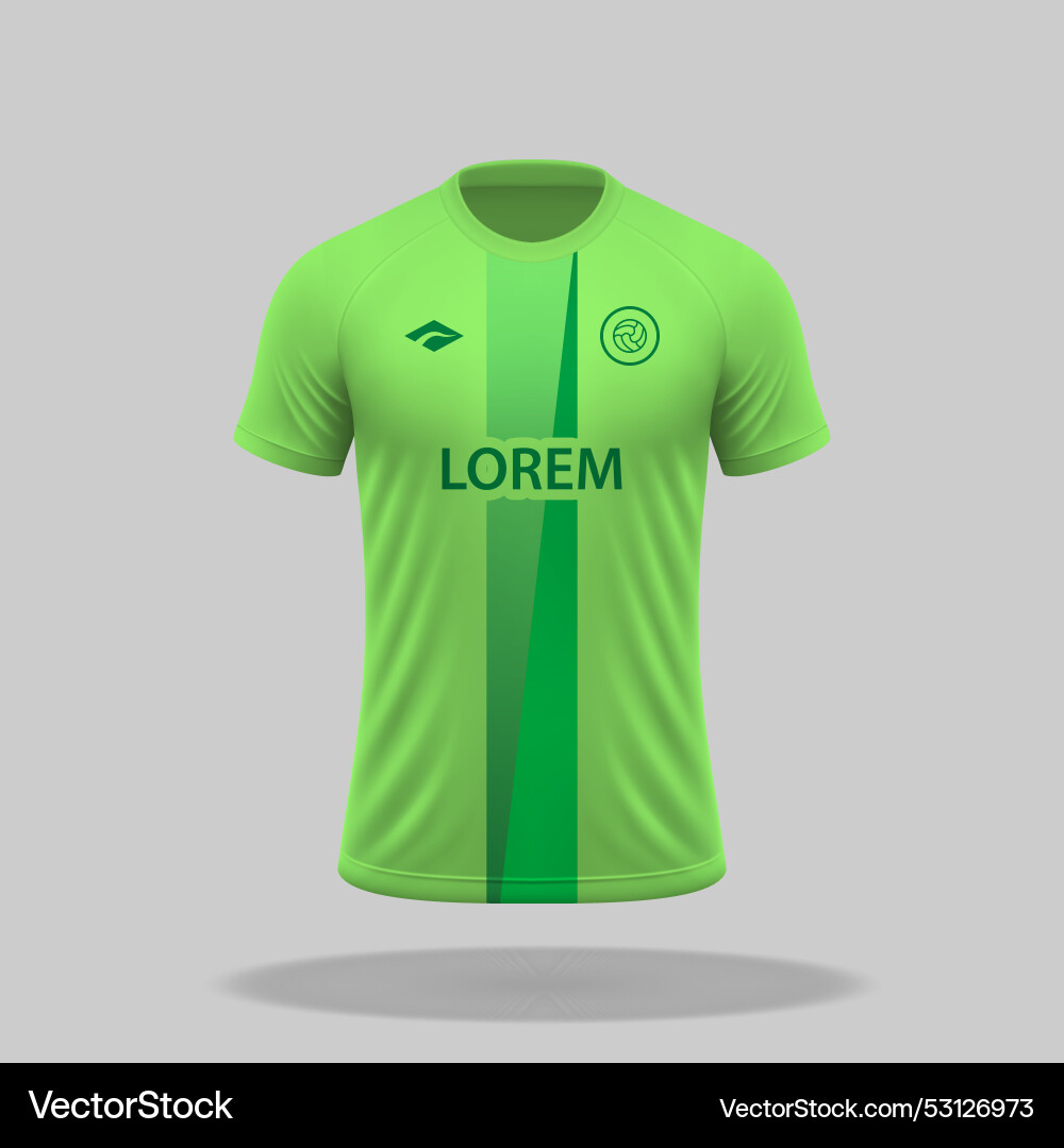 3d realistic soccer jersey in wolfsburg style Vector Image