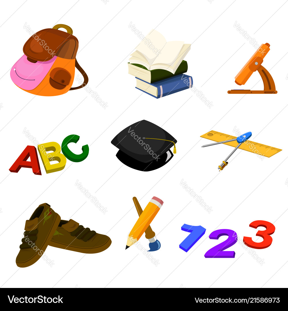 Back to school icons Royalty Free Vector Image