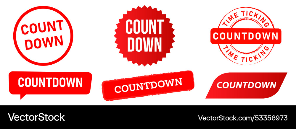 Countdown limited offer stamp red badge deadline Vector Image