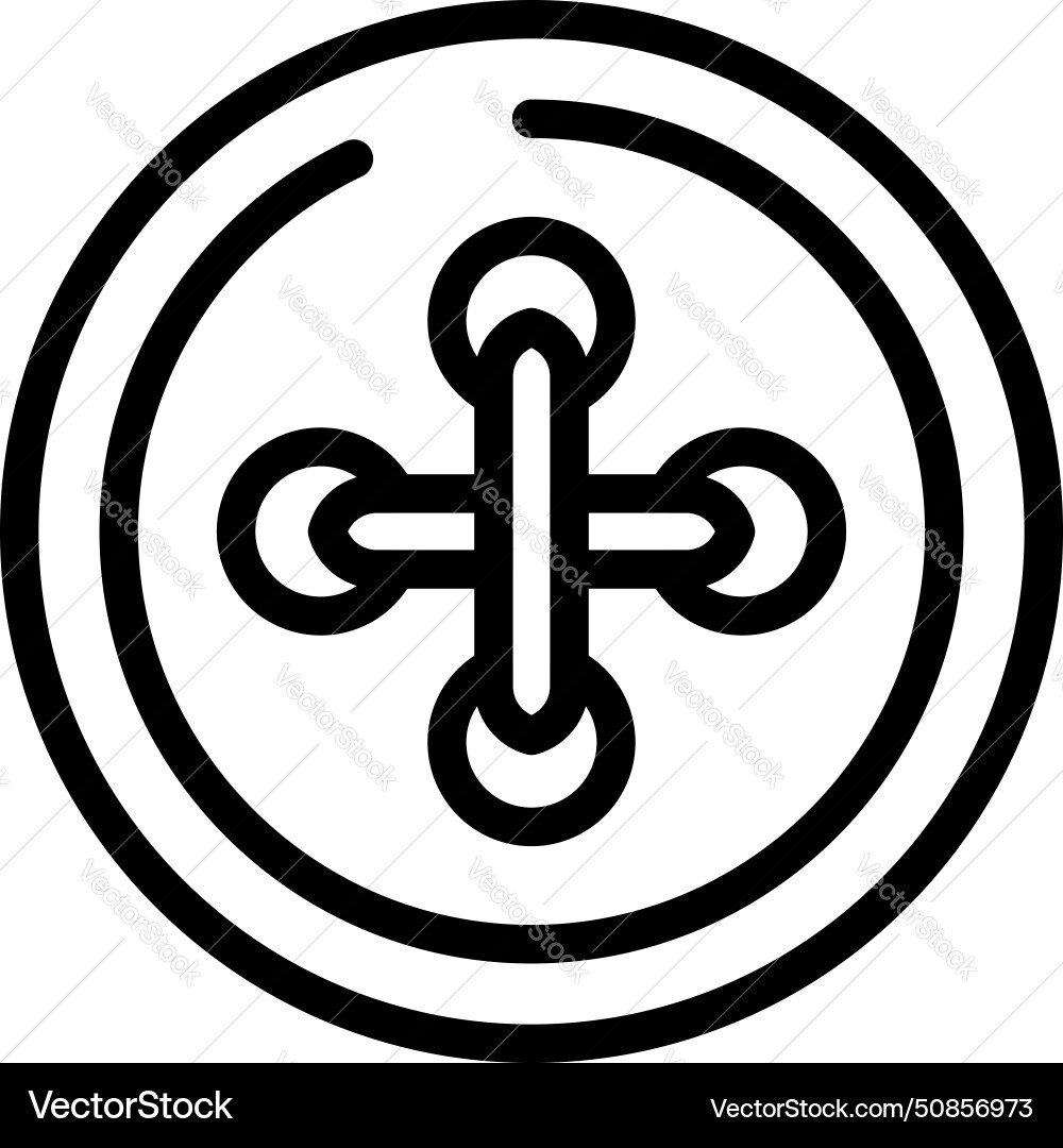 Garment fastener icon outline fabric Royalty Free Vector