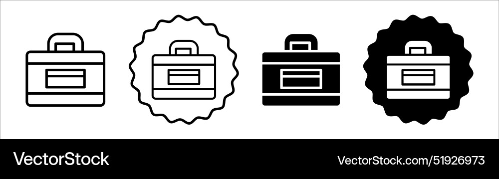 Laptop bag icon symbol set collection Royalty Free Vector