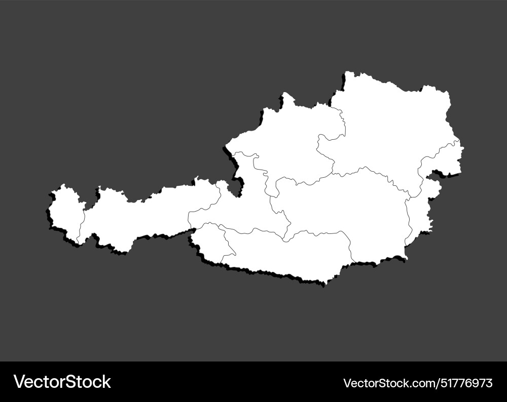 Map country austria divided on regions Royalty Free Vector
