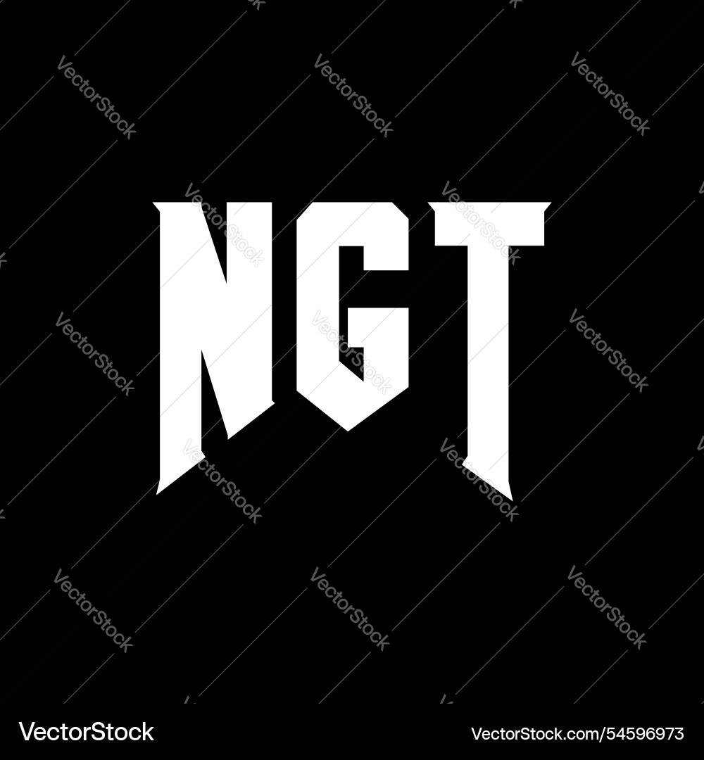 Ngt letter logo design for technology company Vector Image
