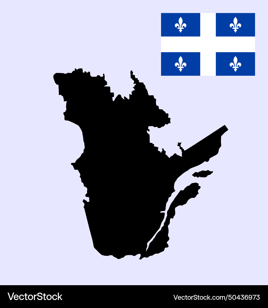 Quebec map silhouette Royalty Free Vector Image