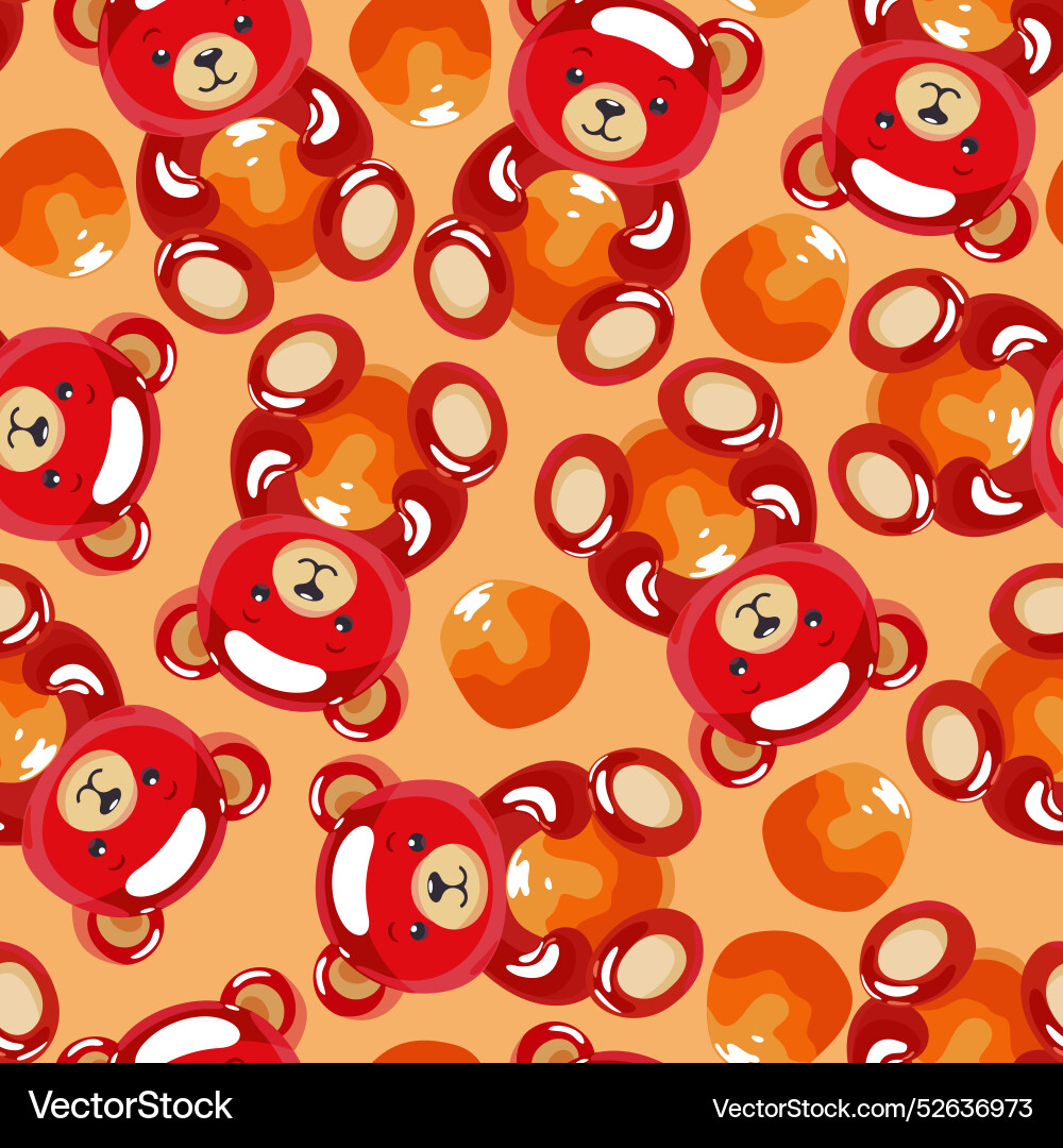 Seamless pattern with bright red honey gummy Vector Image
