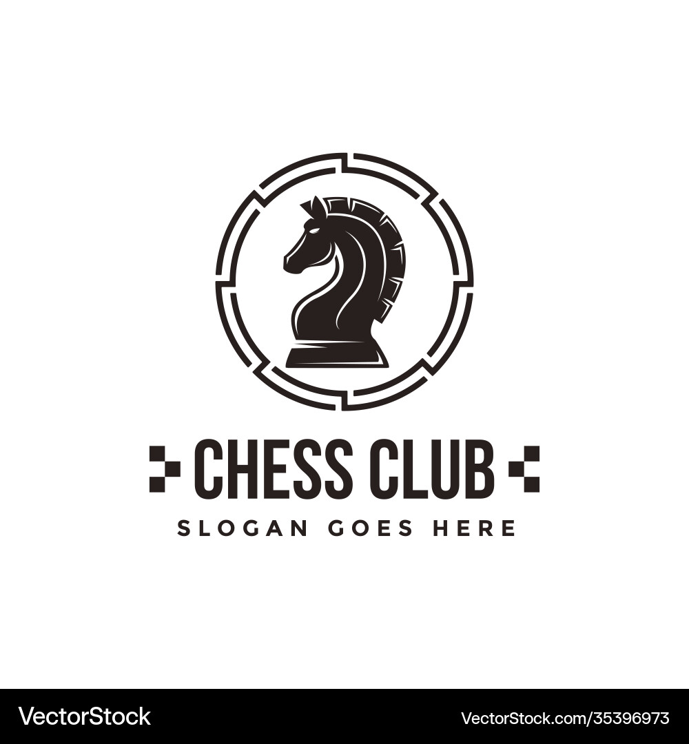 Vintage classic badge emblem chess logo Royalty Free Vector