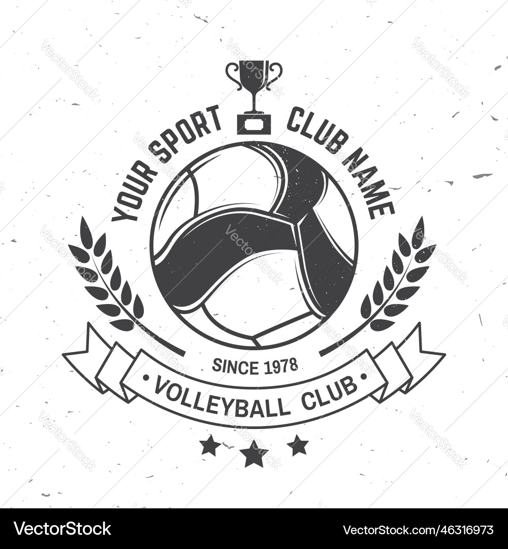 Volleyball club badge design Royalty Free Vector Image