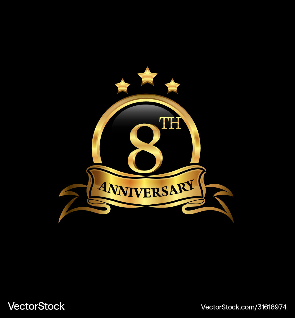 8 year anniversary celebration Royalty Free Vector Image
