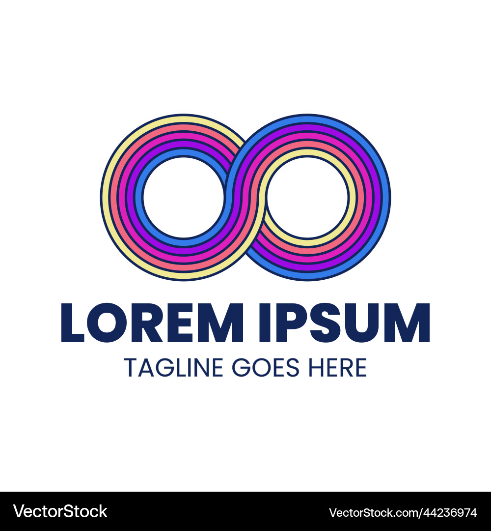 Colorful infinity logo loop Royalty Free Vector Image