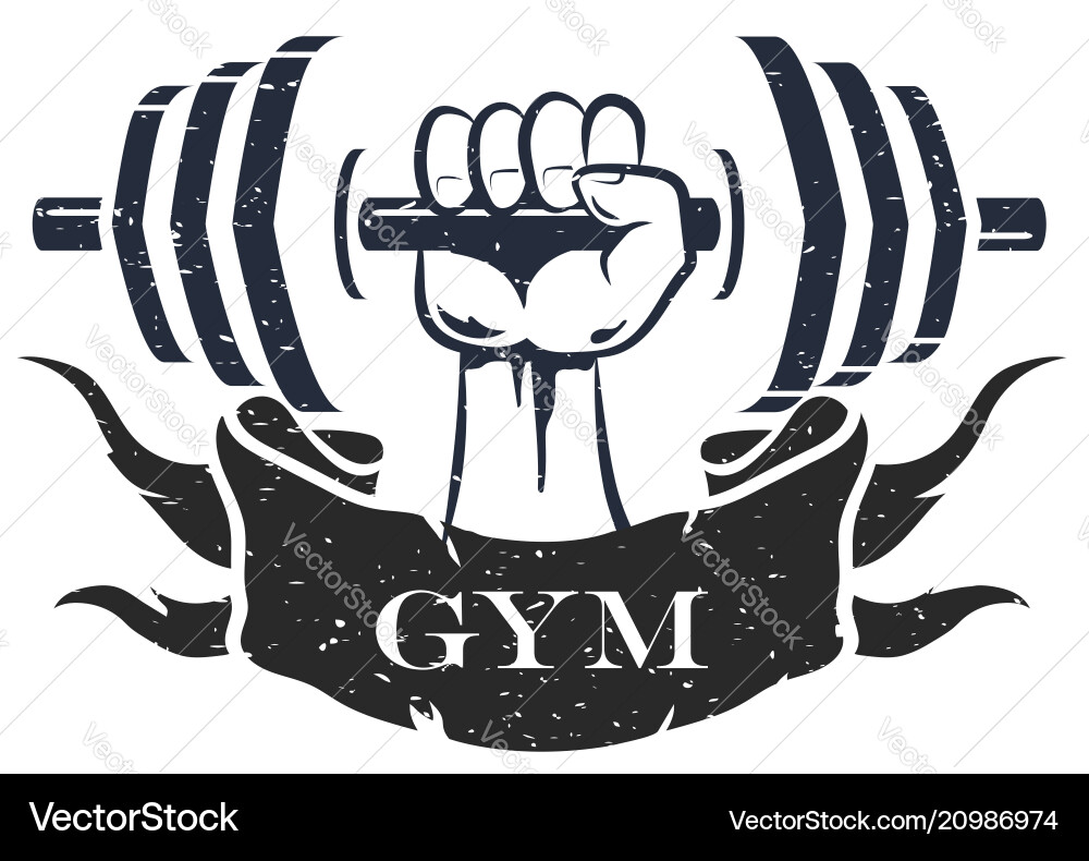 Hantel in Handsymbol Lizenzfreies Vektorbild