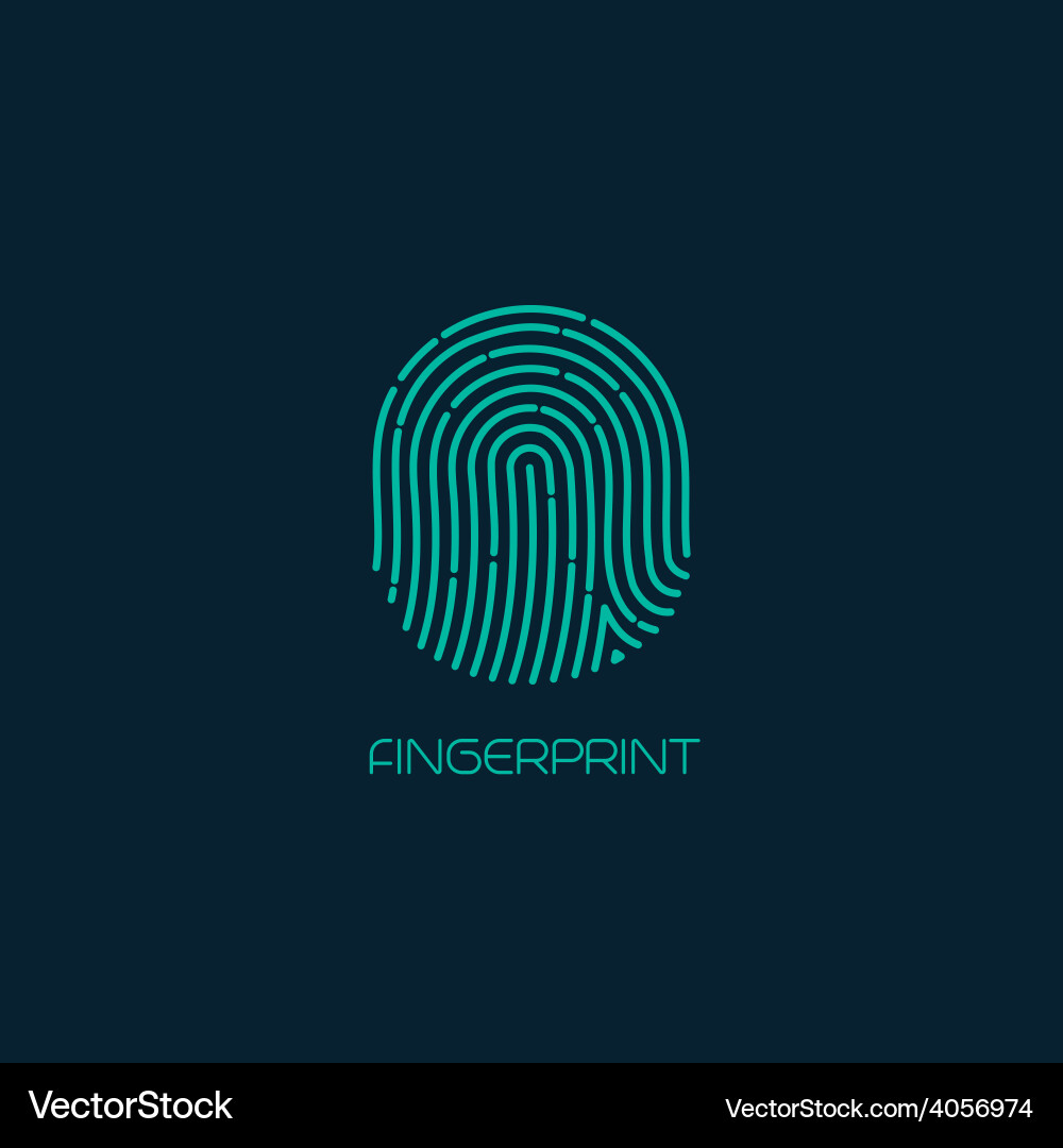 Fingerprint identification icon Royalty Free Vector Image
