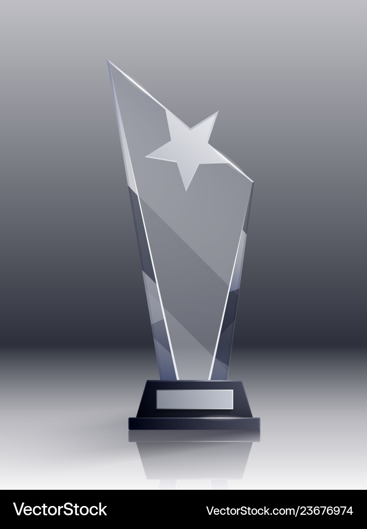 Glass trophy concept Royalty Free Vector Image