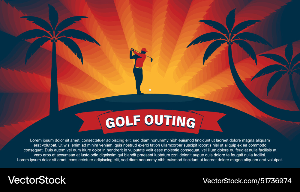 Golf outing template design with playerl vec Vector Image