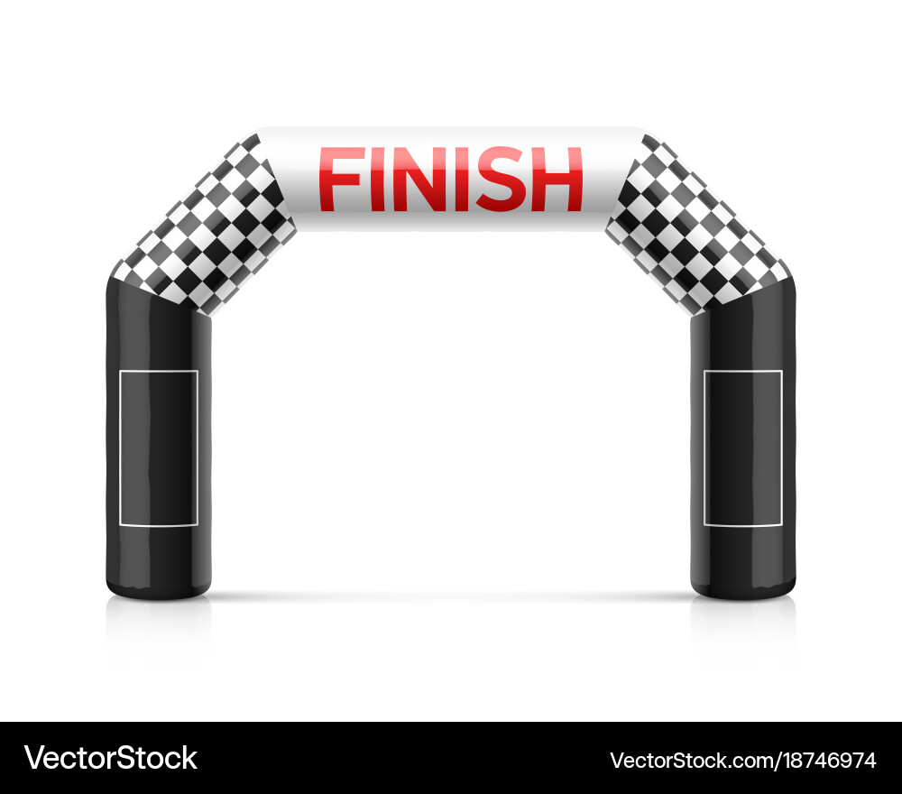 Inflatable finish line arch archway Royalty Free Vector