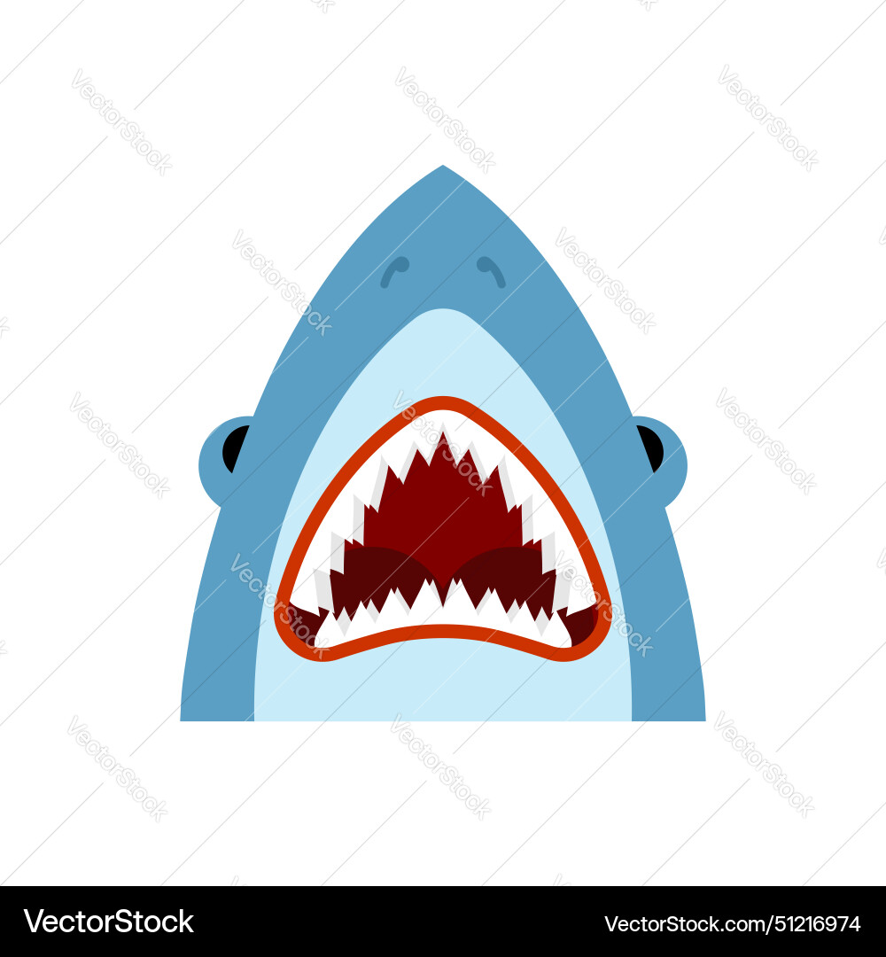 Jaw shark head isolated long sharp teeth marine Vector Image