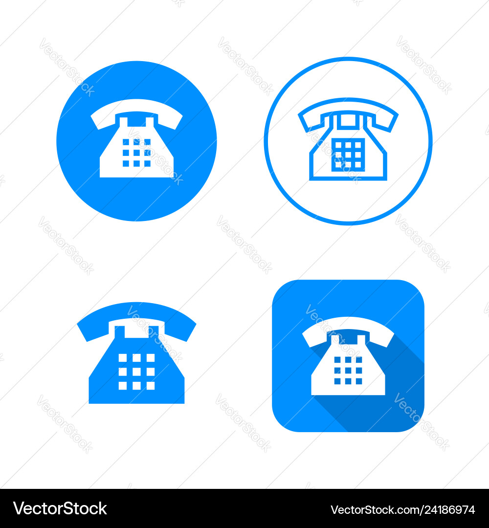 Phone icon four variants classic symbol Royalty Free Vector