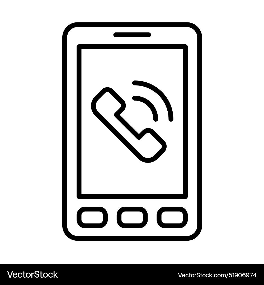 Phone ring icon in thin line style graphic design Vector Image