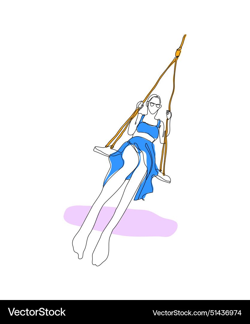 Summer swing Royalty Free Vector Image - VectorStock