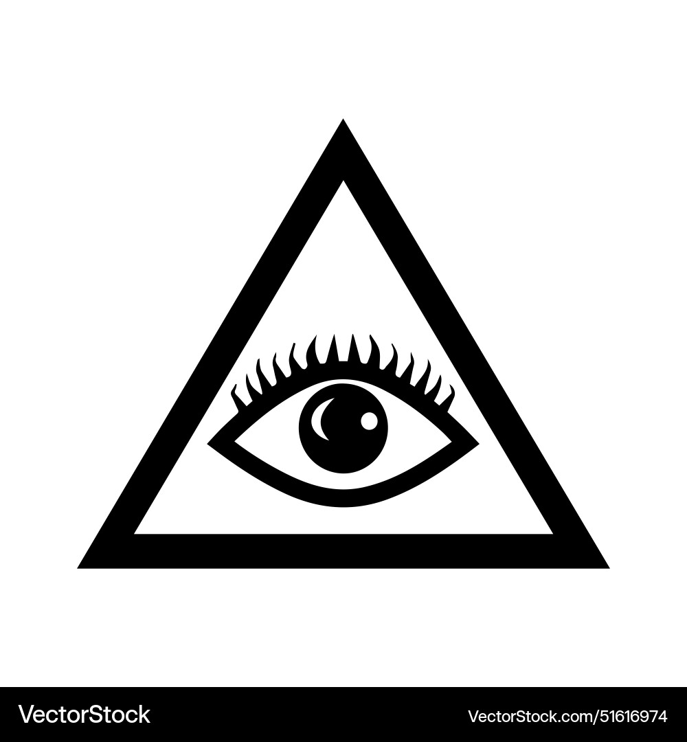 Triangle eye logo or modern line icon art Vector Image