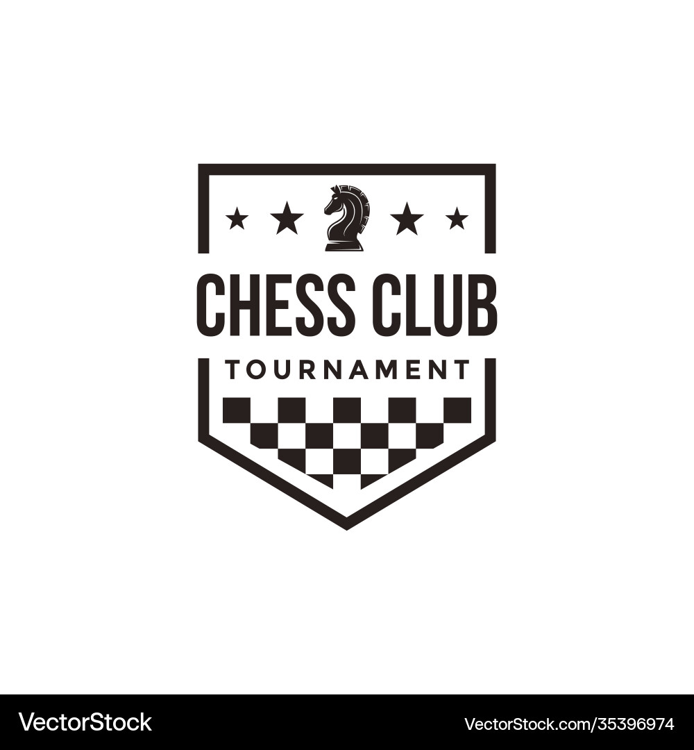 Vintage classic badge emblem chess logo Royalty Free Vector