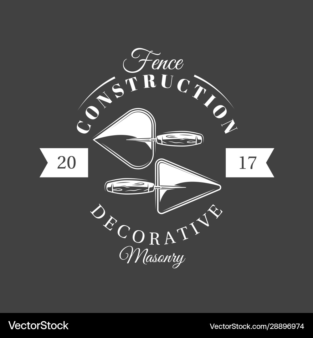 Vintage construction label Royalty Free Vector Image