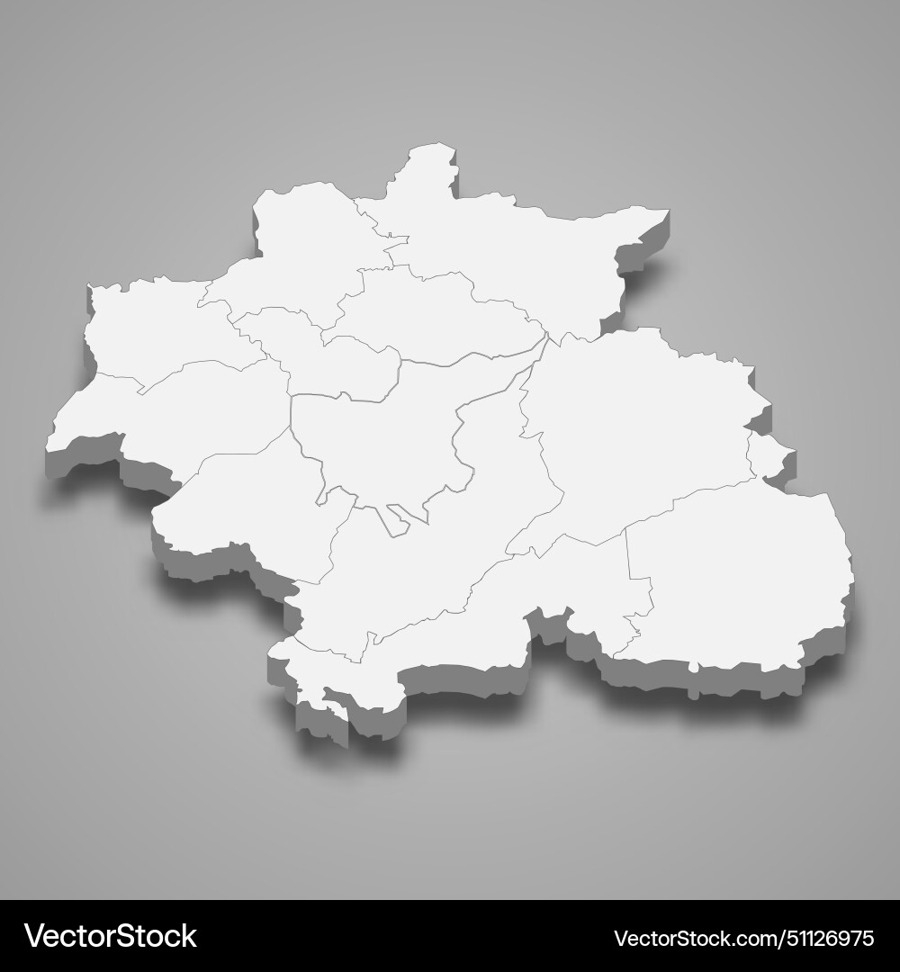 3d isometric map of constantine is a region Vector Image