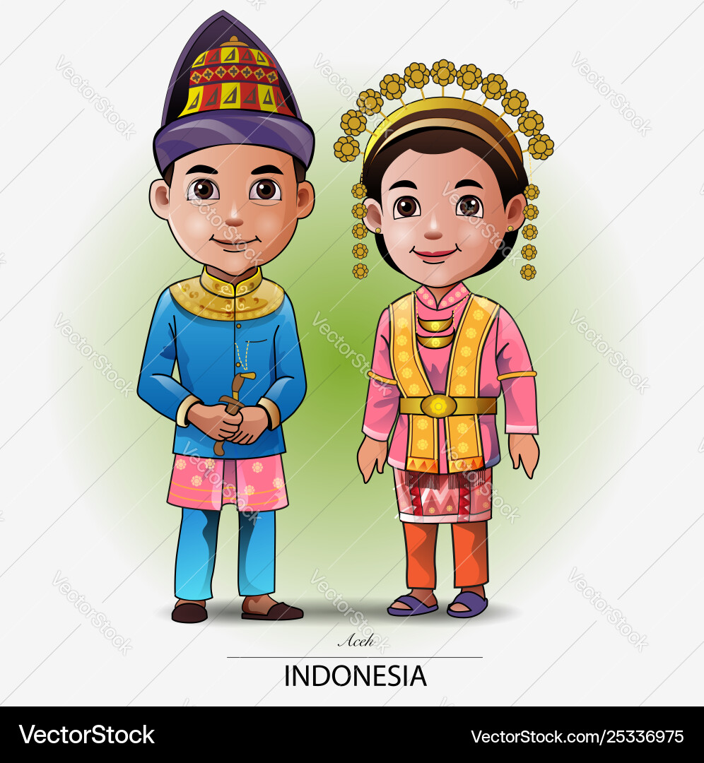 Aceh traditional clothing Royalty Free Vector Image