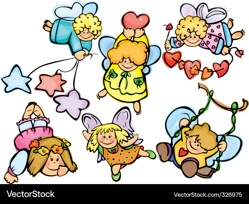 Cute angels Royalty Free Vector Image - VectorStock