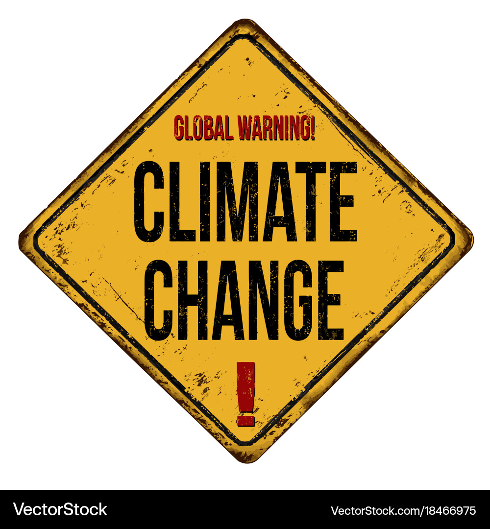 Global warning climate change vintage rusty metal Vector Image