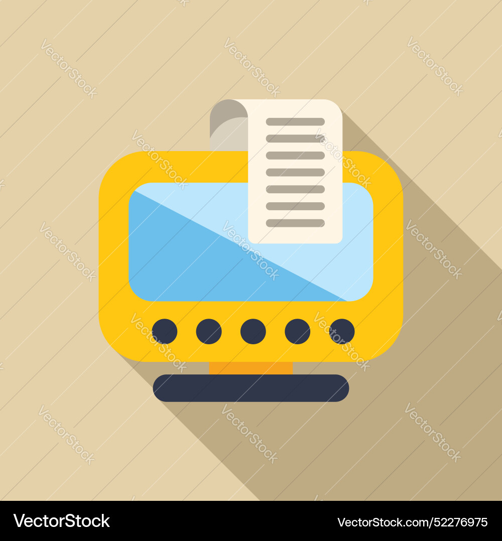 Pos terminal printing receipt for customer making Vector Image