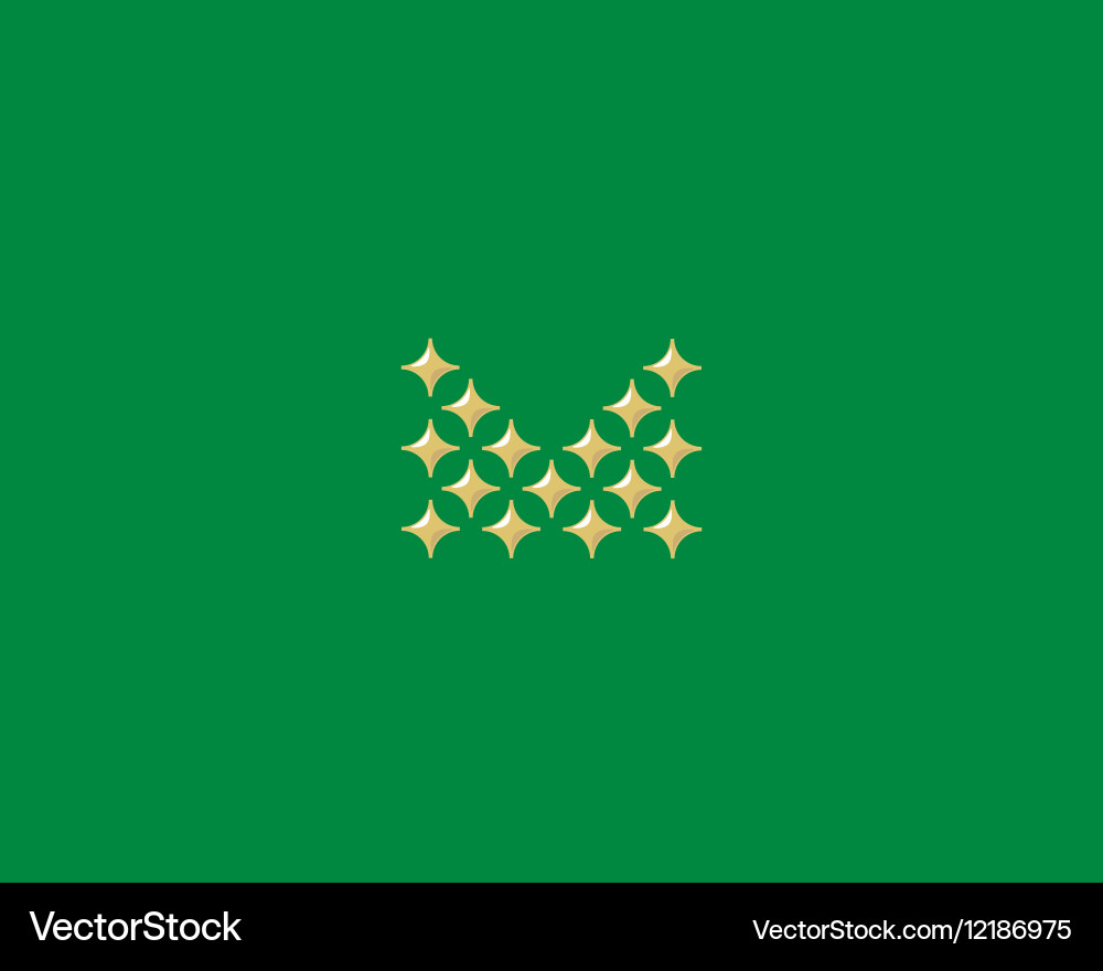 Sterne Buchstaben m Logotyp Luxus-Abc-Symbol Vektorbild