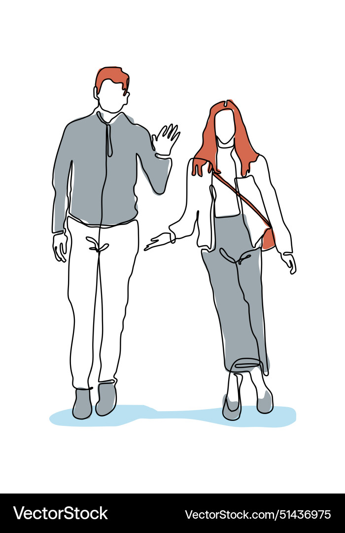 Sweet couple line art Royalty Free Vector Image