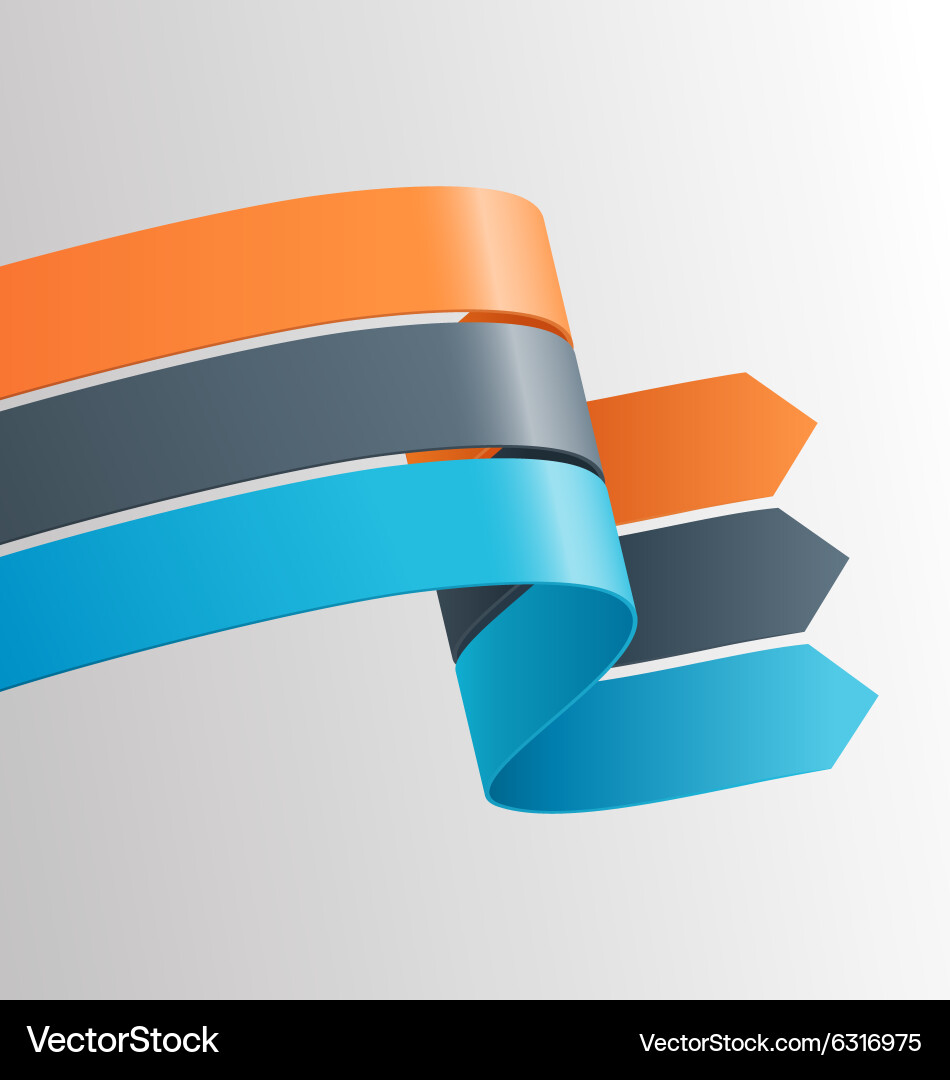 Three infographic elements ribbons arrows Vector Image