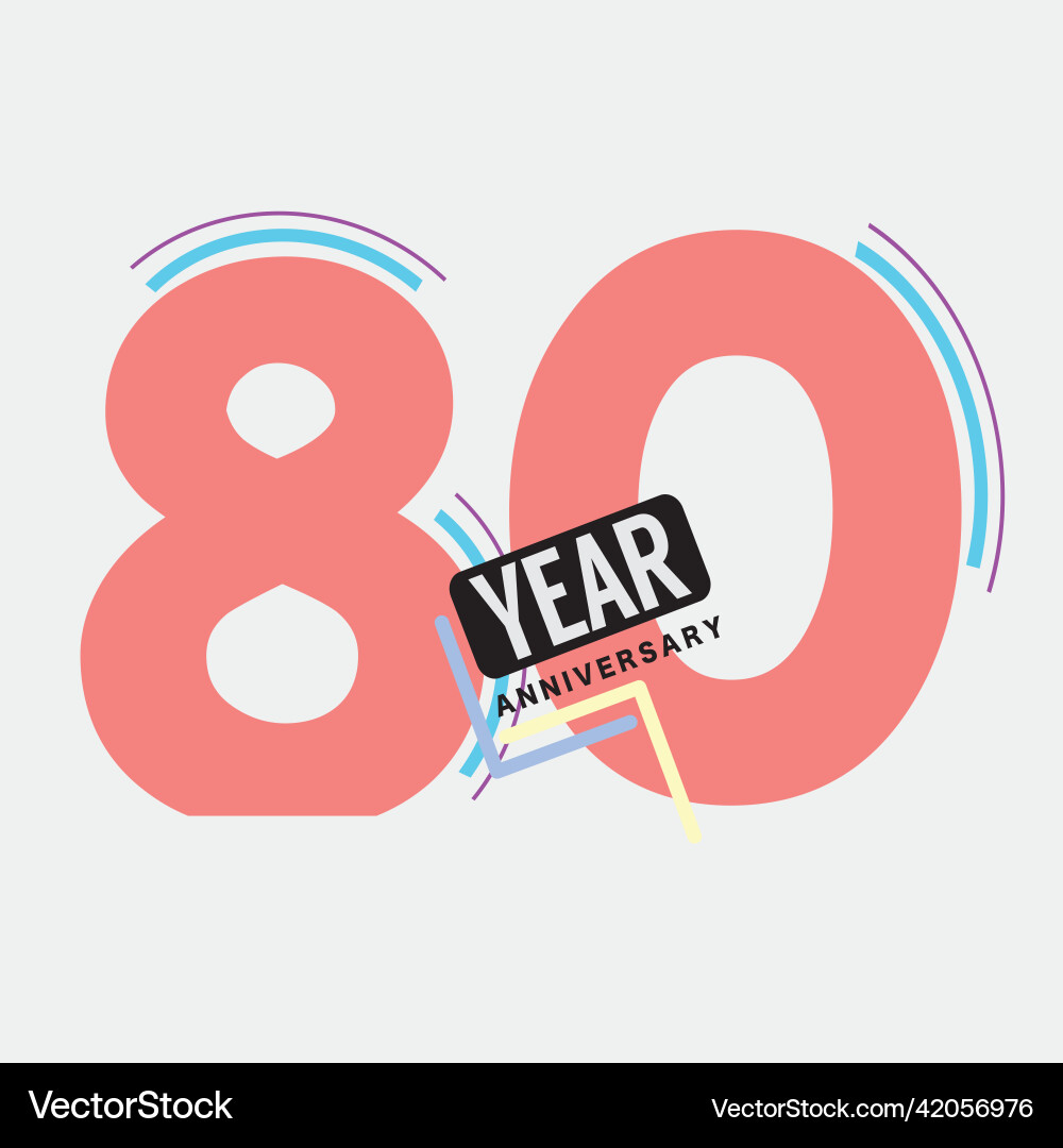 80th years anniversary logo birthday celebration Vector Image