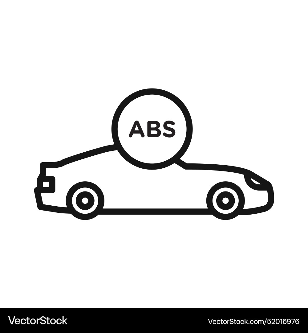 Automotive abs icon black line art Royalty Free Vector Image