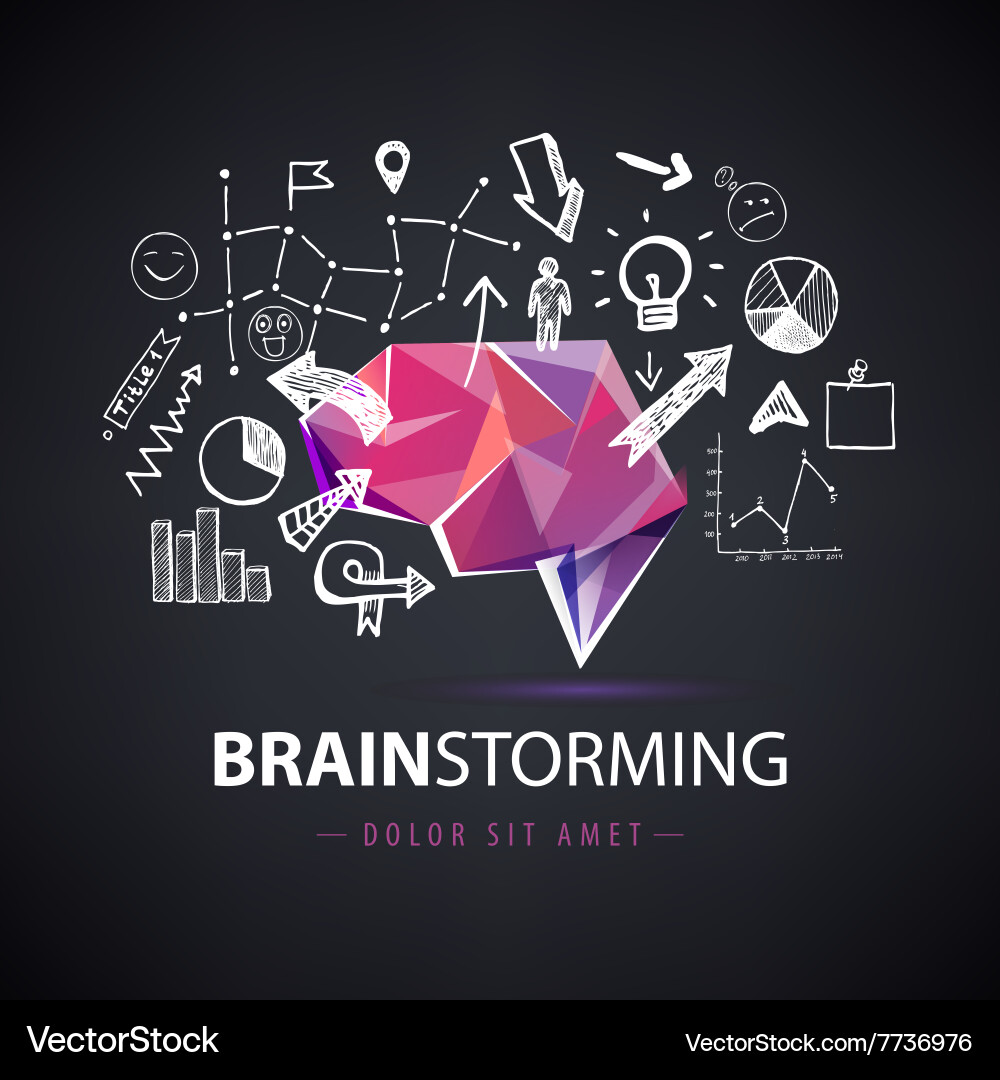 Creative logo brainstorm creating new Royalty Free Vector