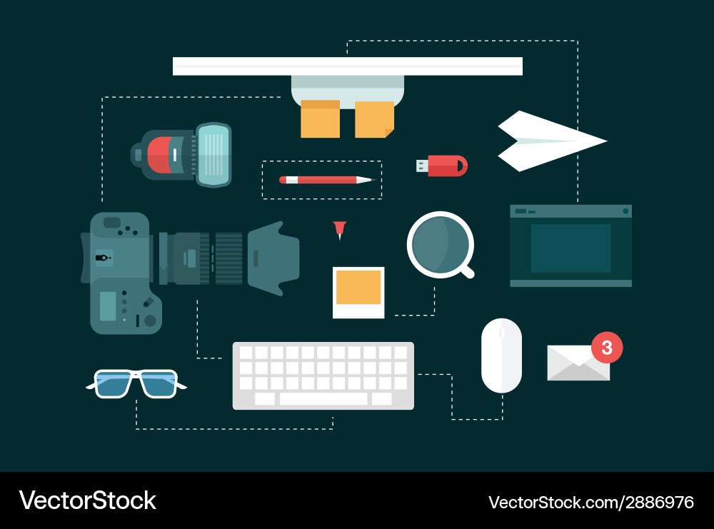 Desk header Royalty Free Vector Image - VectorStock