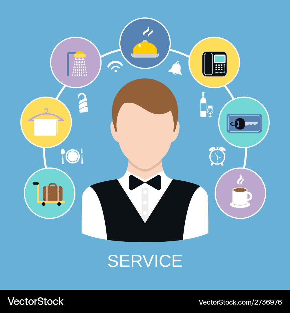Hotel room service Royalty Free Vector Image - VectorStock