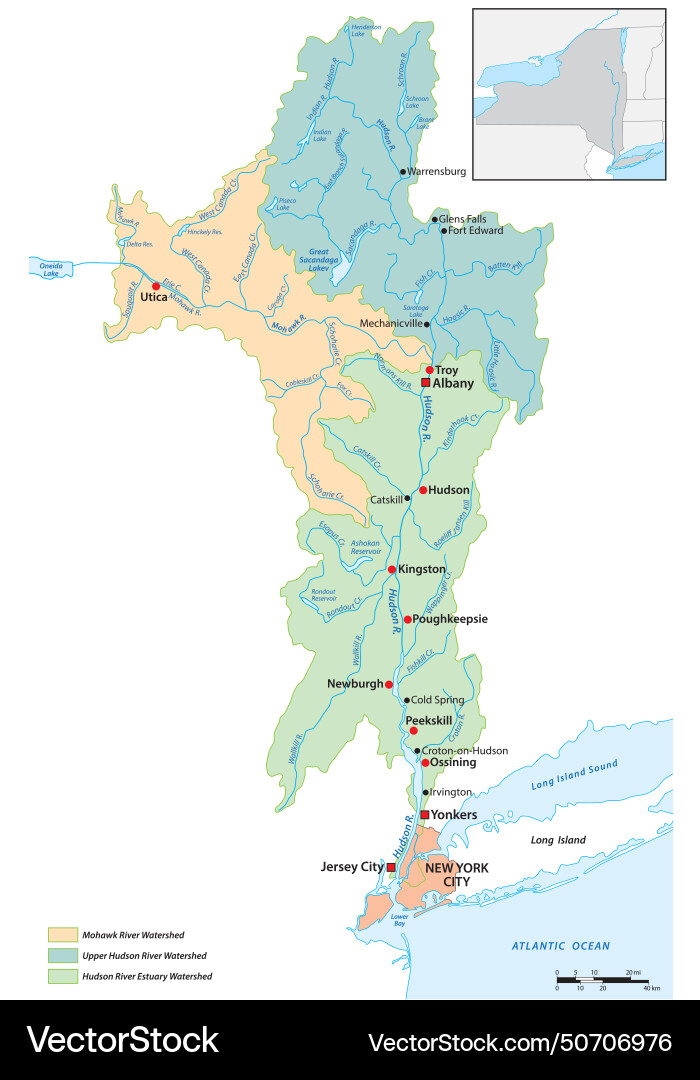 Map Of Hudson River Nyc