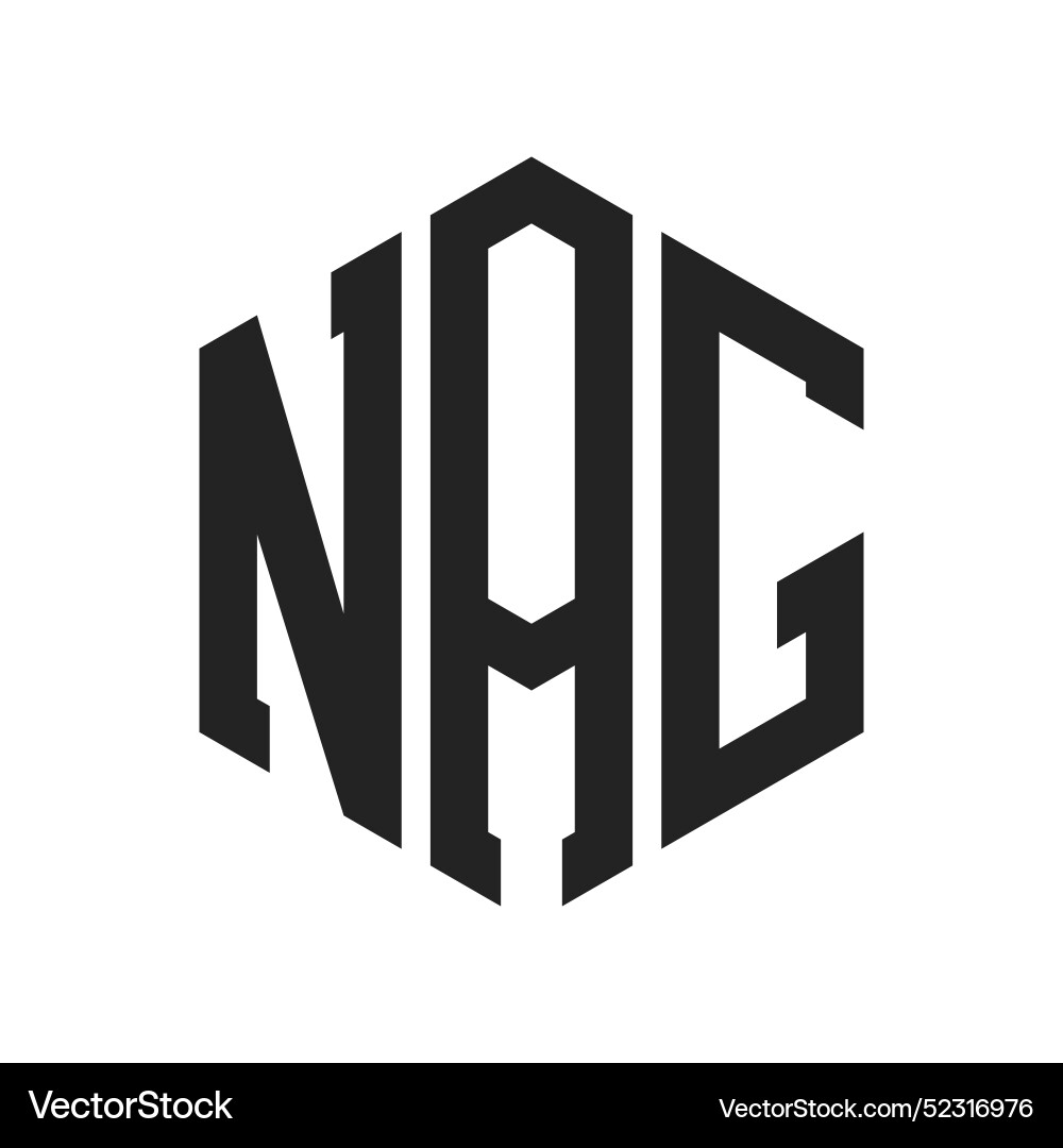 Nag logo design initial letter monogram Royalty Free Vector