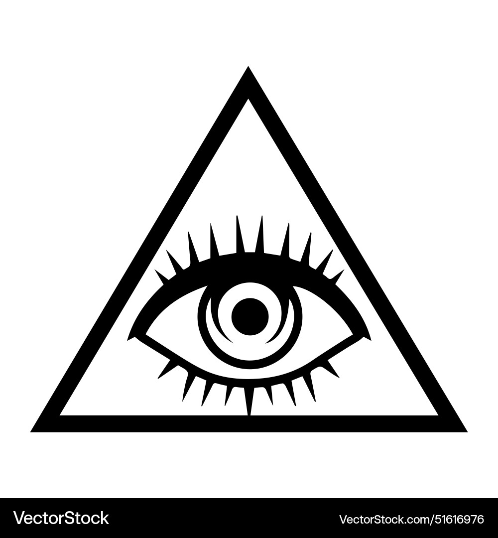 Triangle eye logo or modern line icon art Vector Image
