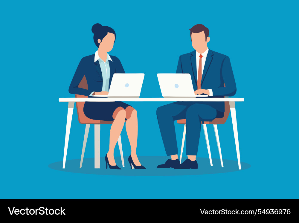 Two busy happy professional business man Vector Image