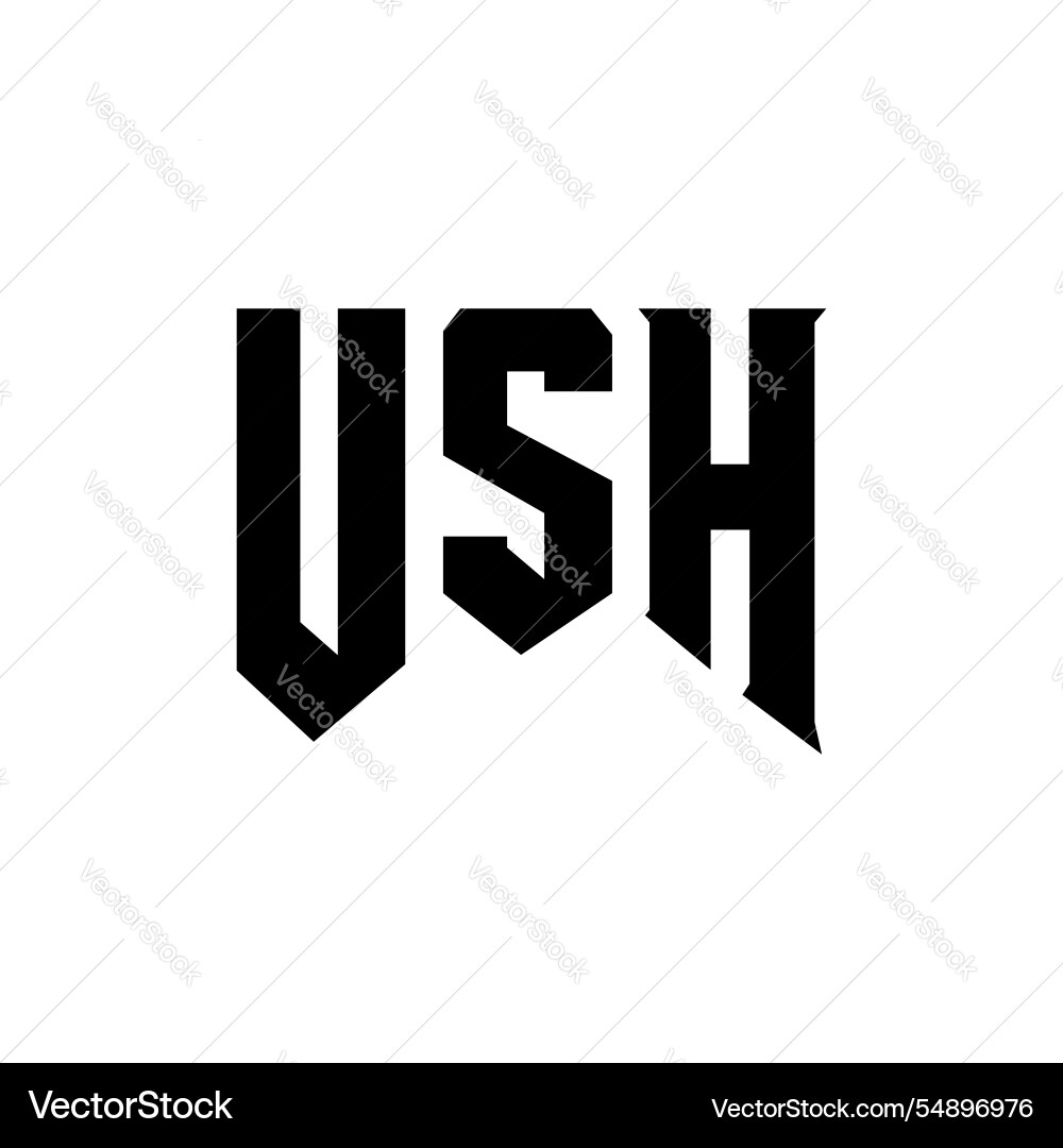 Ush letter logo design for technology company Vector Image