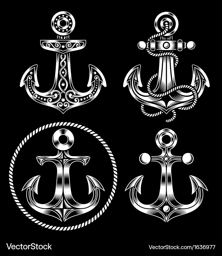 Anchor icon set Royalty Free Vector Image - VectorStock