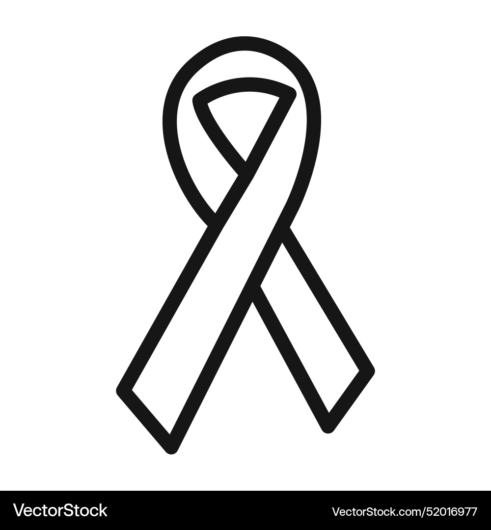 Awareness ribbon icon black line art Royalty Free Vector