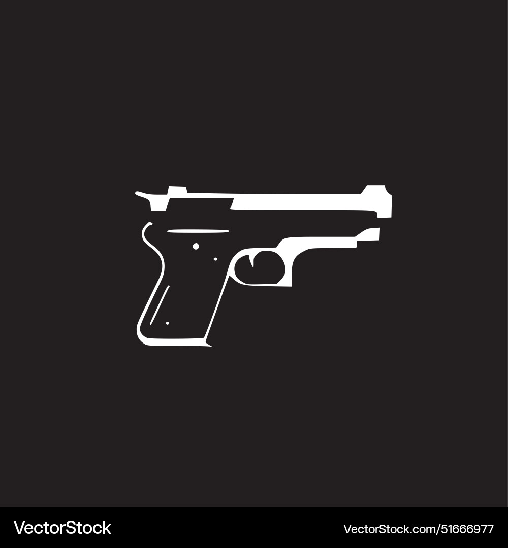 Gun - black and white isolated icon Royalty Free Vector