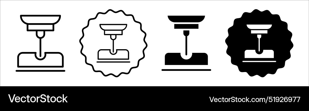 Laser machine icon symbol set collection laser Vector Image