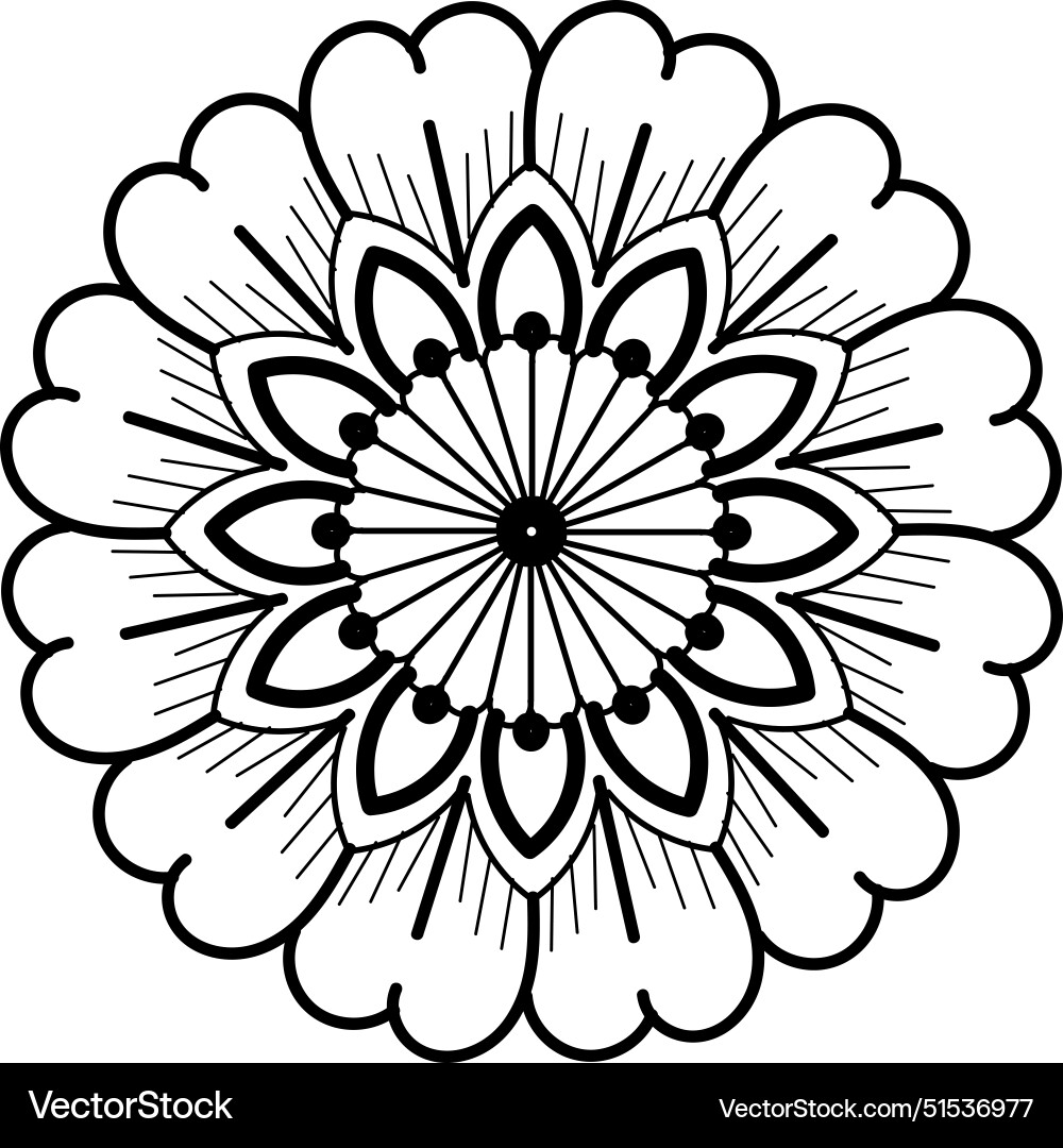 Mandala art design in circle simple Royalty Free Vector
