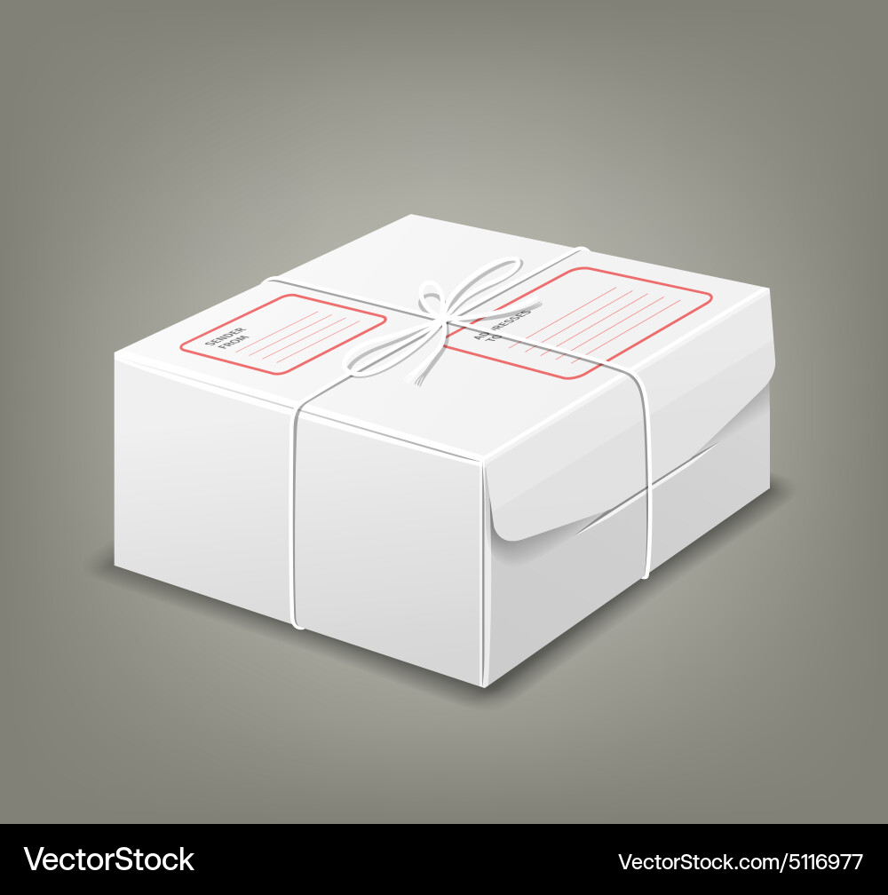 Parcel boxes white box design background Vector Image