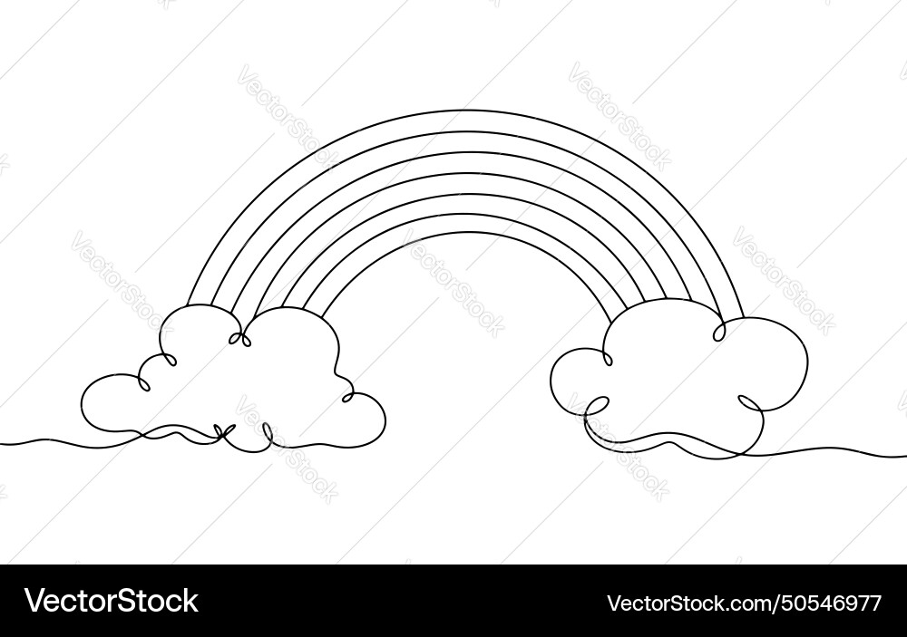 Rainbow cloud weather Royalty Free Vector Image